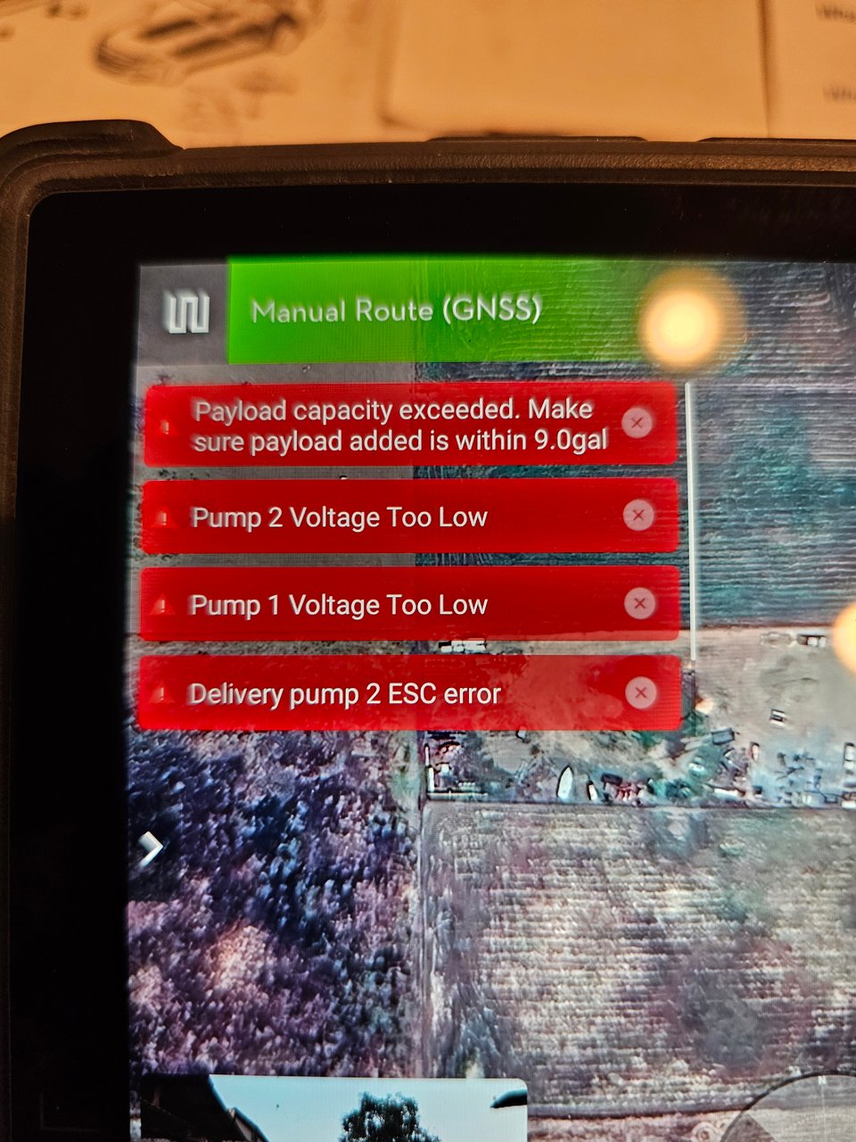 What can cause DJI Delivery Pump ESC and Pump Voltage Too Load errors?